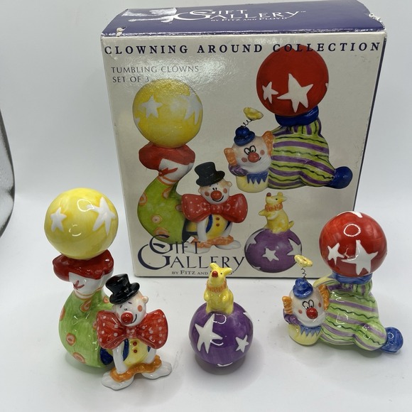 Art | Fitz And Floyd Clowning Around Tumbling Clowns Gift Gallery In ...